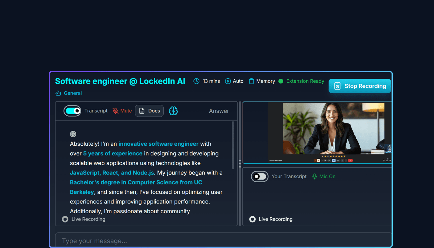 LockedIn AI - Professional AI Interview & Meeting Copilot